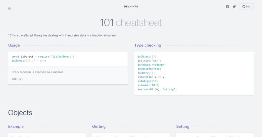101 cheatsheet