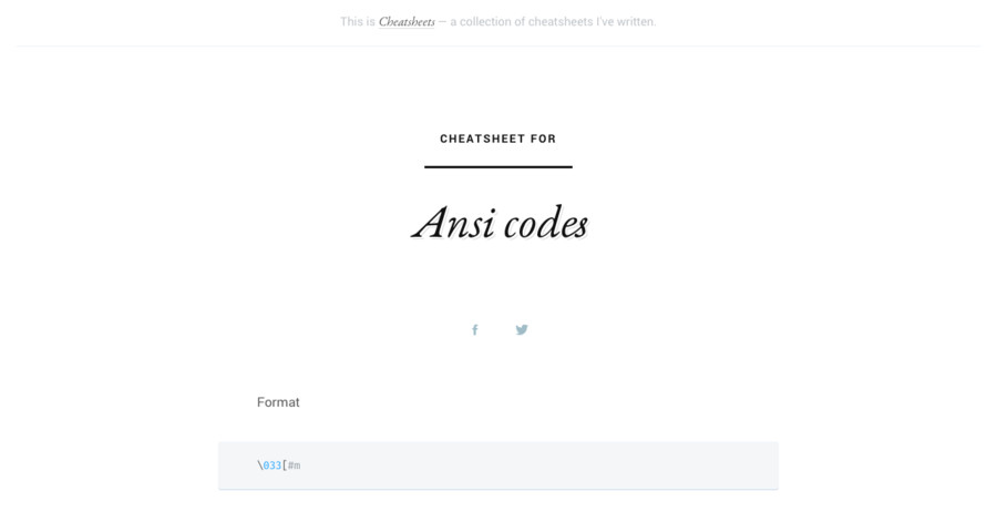 Ansi codes cheatsheet