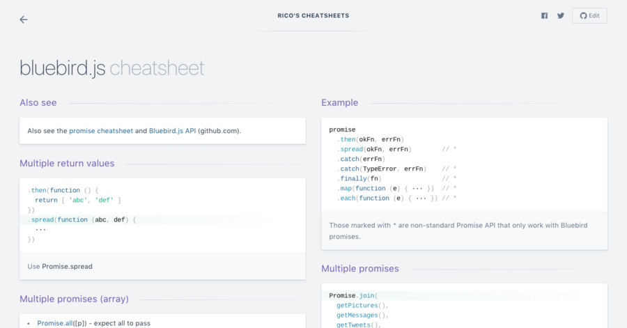 bluebird.js cheatsheet