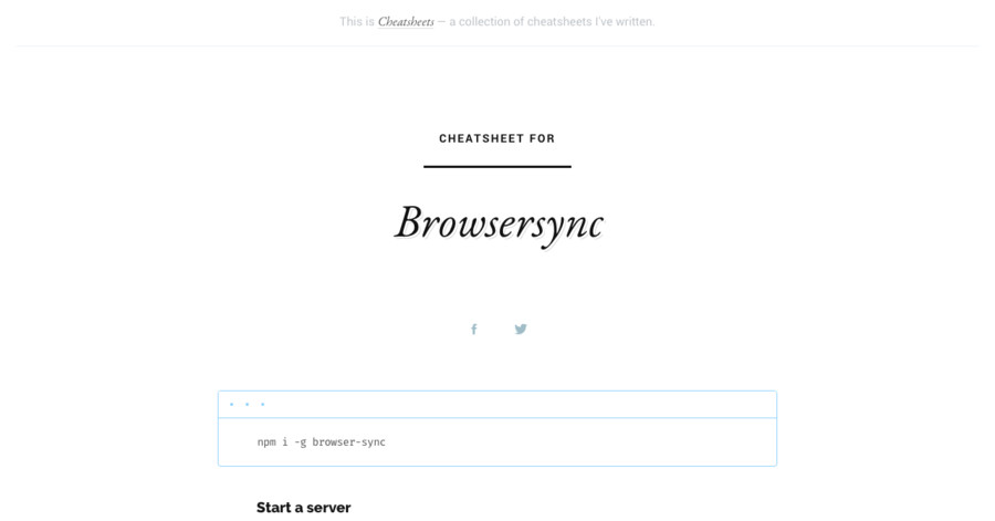Browsersync Cheatsheet