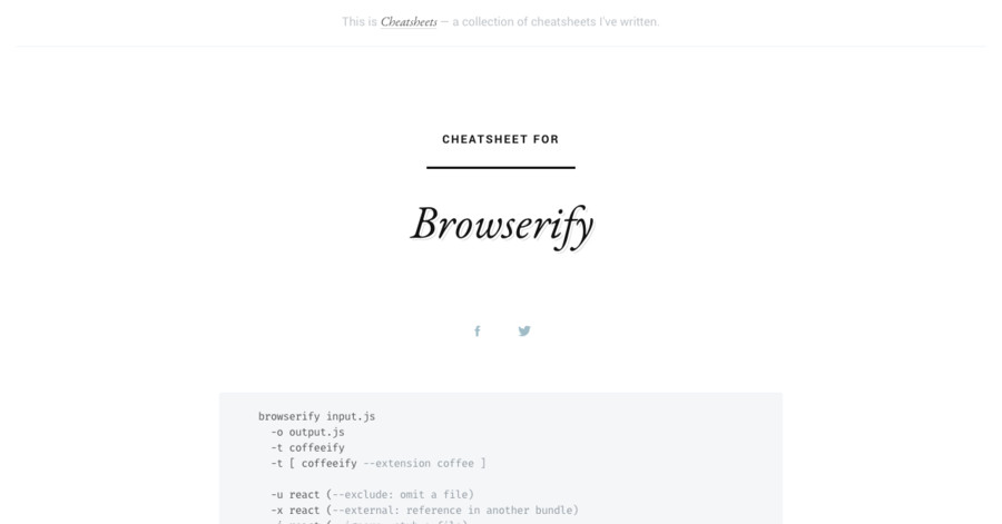 Browserify cheatsheet