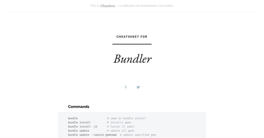 Bundler cheatsheet