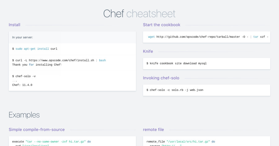 Chef cheatsheet