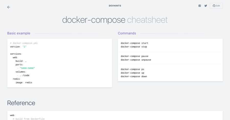 docker-compose cheatsheet