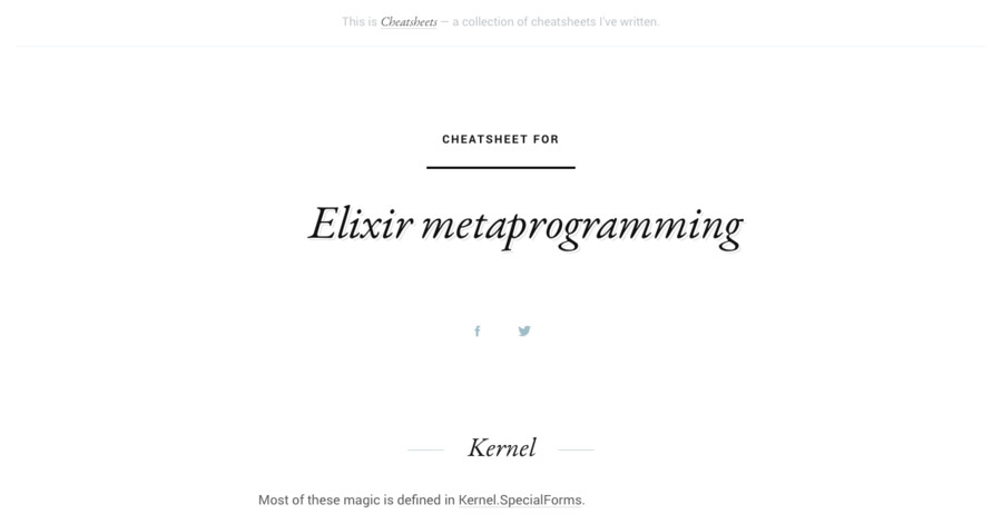 Elixir metaprogramming 速查表 - 前端速查表