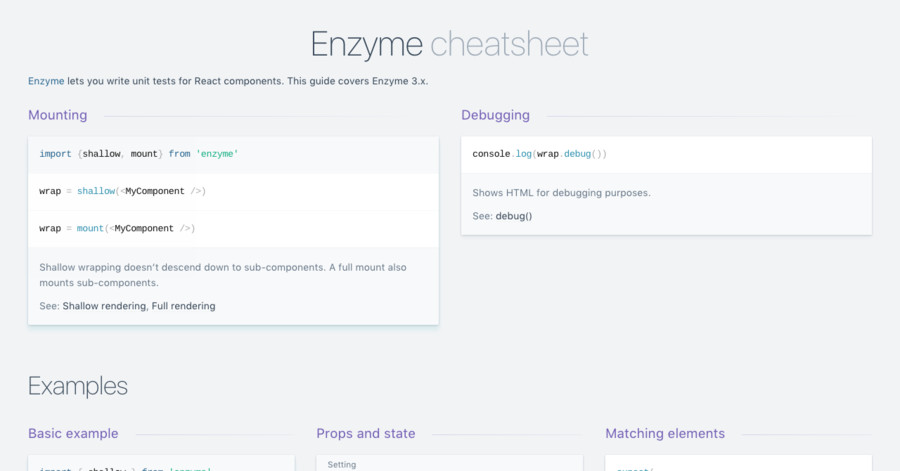 Enzyme cheatsheet
