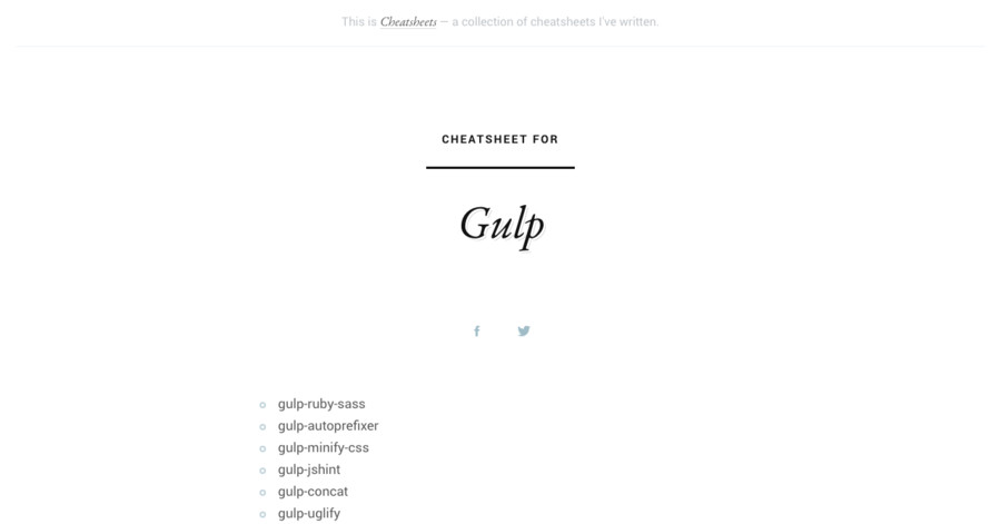 Gulp cheatsheet