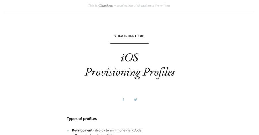 iOS Provisioning Profiles cheatsheet