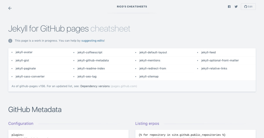 Jekyll for GitHub pages cheatsheet