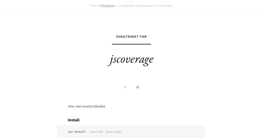 jscoverage cheatsheet
