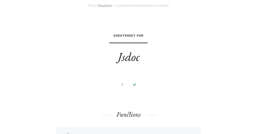 Jsdoc cheatsheet