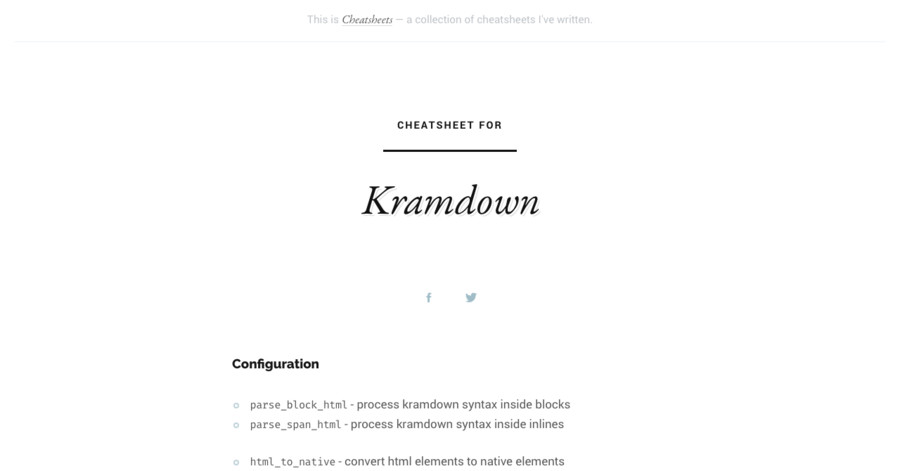 Kramdown cheatsheet