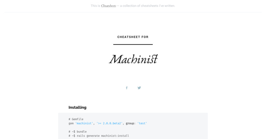 Machinist cheatsheet