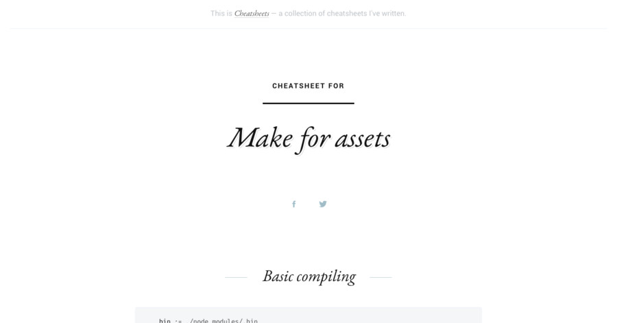 Make for assets cheatsheet