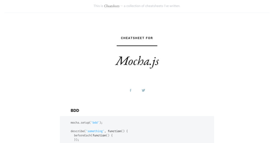 Mocha Js Cheatsheet