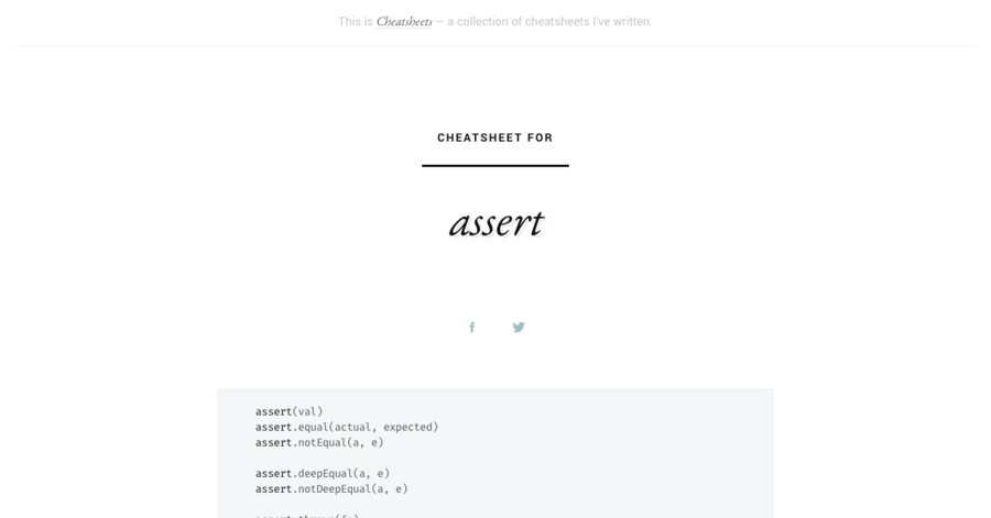 assert cheatsheet assert cheatsheet