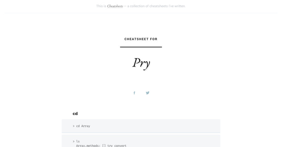 Pry cheatsheet