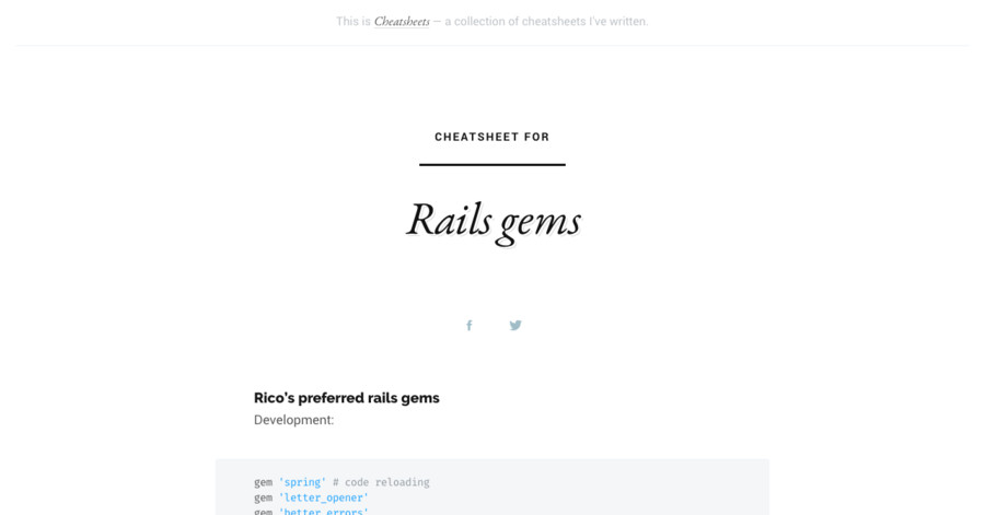Rails gems cheatsheet