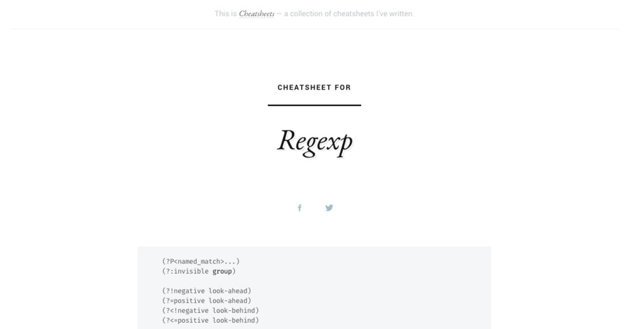 regexp cheatsheet