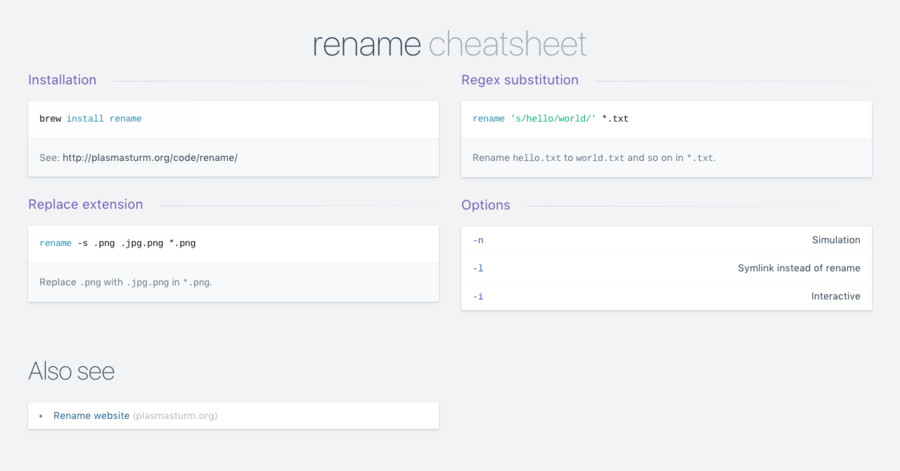 rename cheatsheet