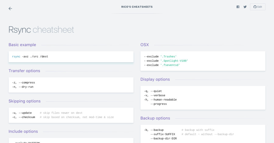 Rsync cheatsheet