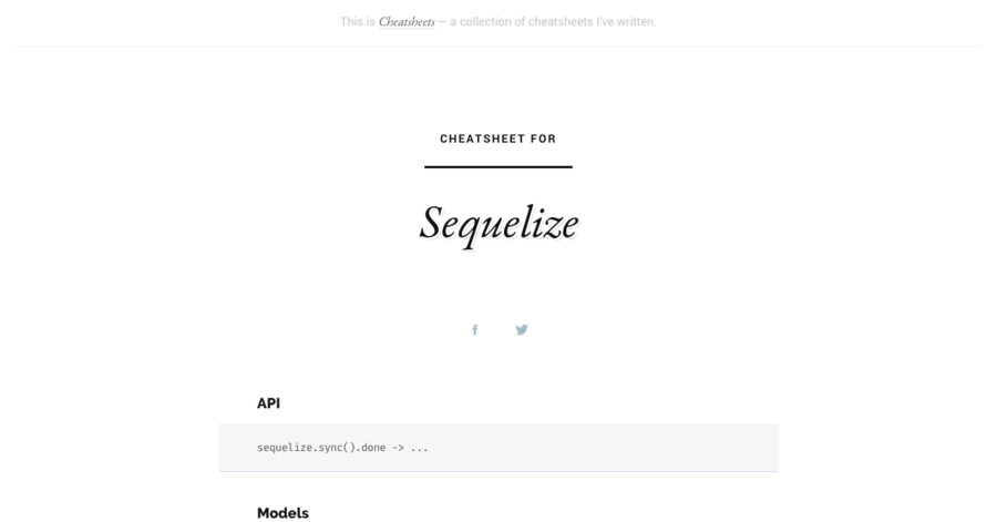Sequelize cheatsheet