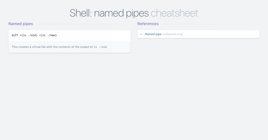Shell: named pipes cheatsheet