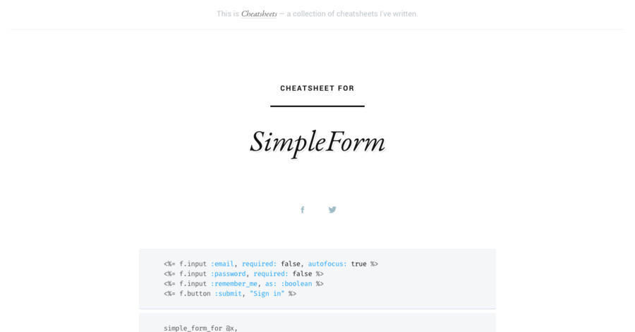 Simpleform Cheatsheet