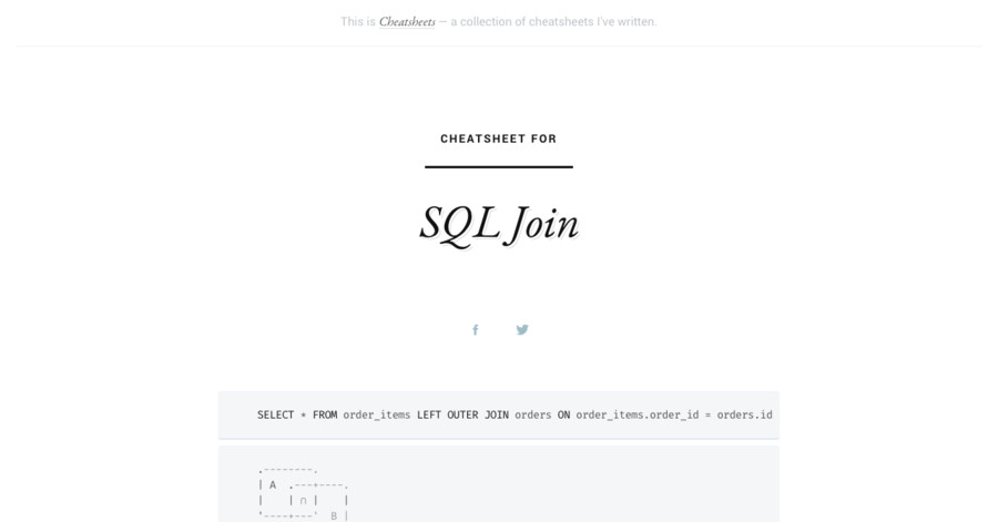 SQL joins cheatsheet