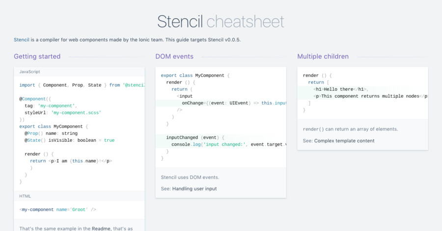 Stencil cheatsheet