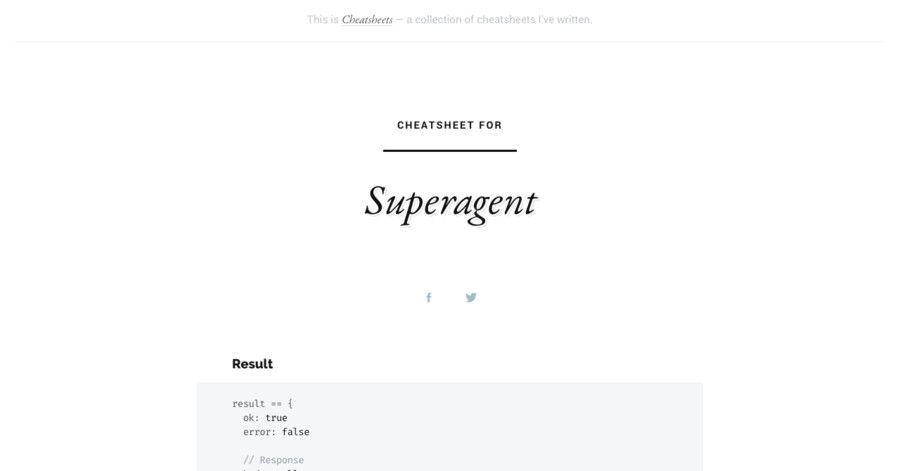 Superagent API特性速查表 - 前端速查表