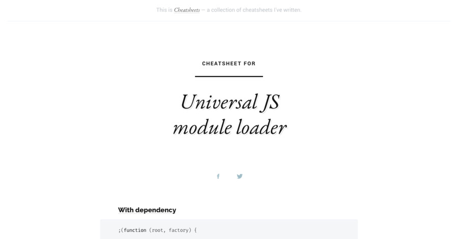 Universal JS module loader cheatsheet
