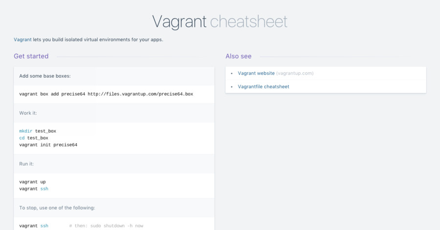 Vagrant cheatsheet