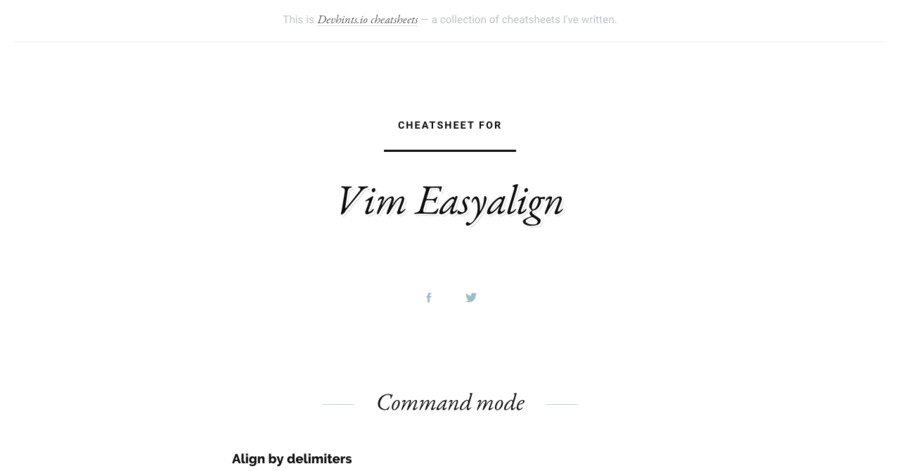 Vim Easyalign cheatsheet