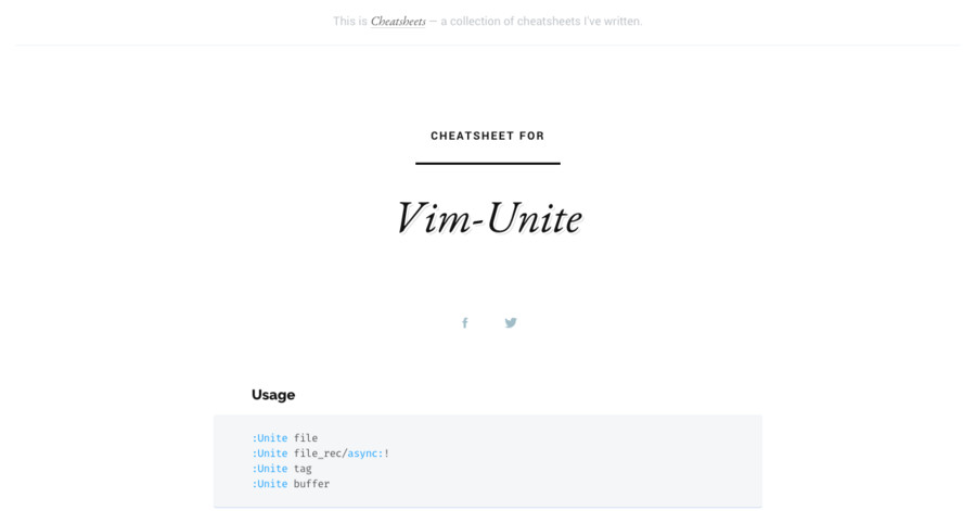 Vim-Unite cheatsheet