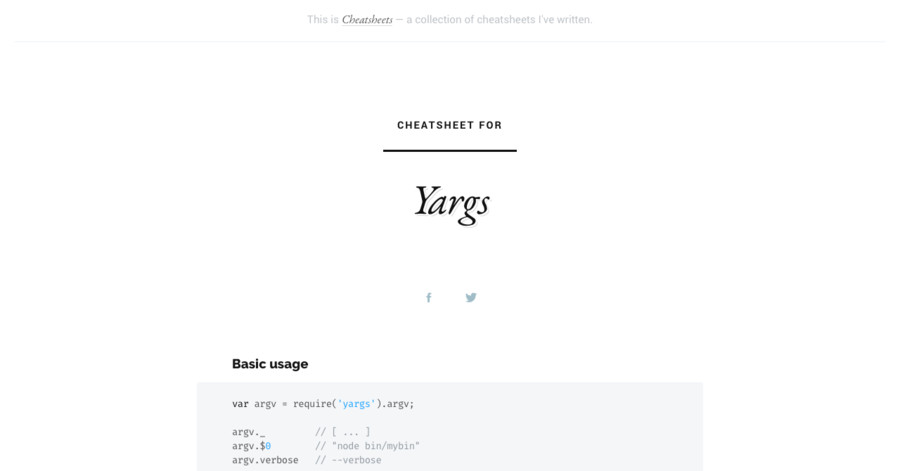 Yargs cheatsheet